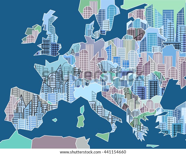 Europe Urbanization Stock Vector (Royalty Free) 441154660 | Shutterstock