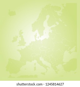 Europe Vector Map Made Green High Stock Vector (Royalty Free ...