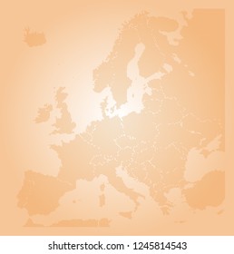 Europe Vector Map Made Orange High Stock Vector (Royalty Free) 1245810817