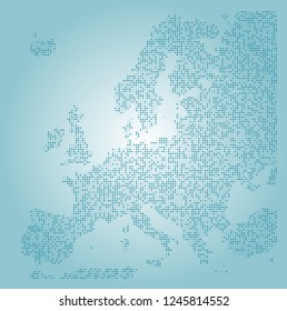 Europe Vector Map Made Turquoise Diamonds Stock Vector (Royalty Free ...