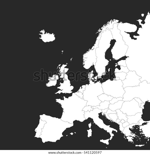 Europe vector political map with state borders