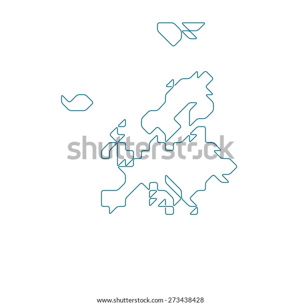 Europe Without Russia Map Drawn Thin Stock Vector (Royalty Free ...