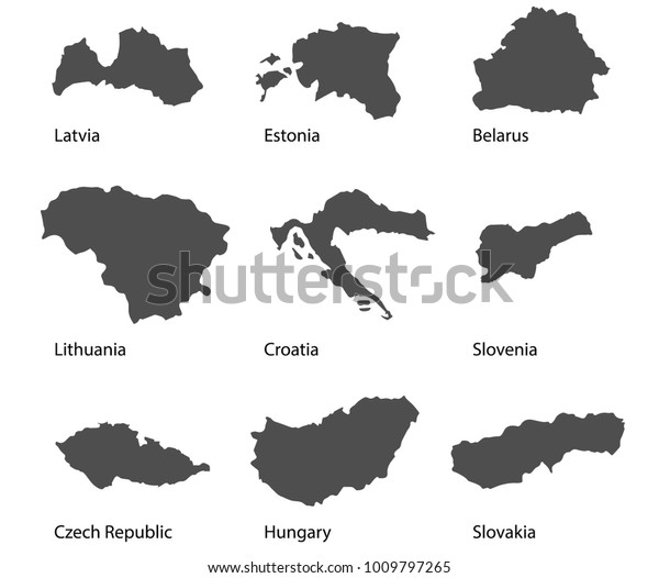 European Countries Isolated Shapes Stock Vector (Royalty Free) 1009797265