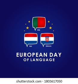 European Day Language Vector Design Illustration Stock Vector (Royalty ...