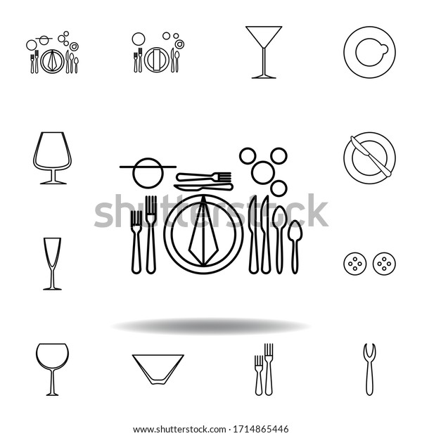 European Table Etiquette Icon Set Can Stock Vector (Royalty Free ...