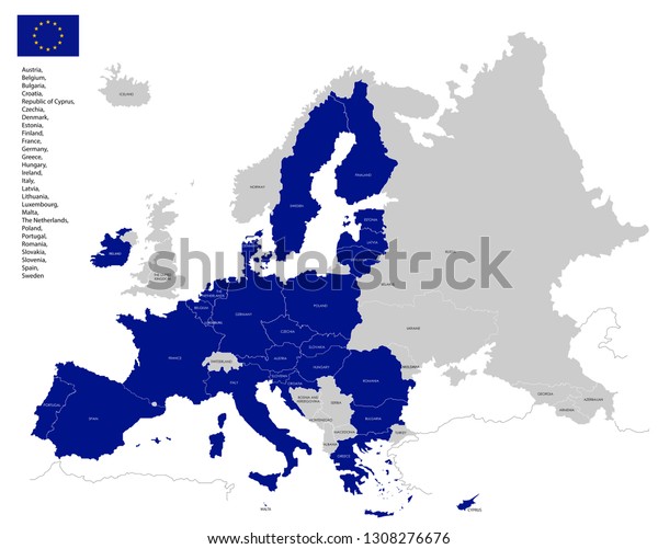 European Union 2019 Vector Map Eps10 Stock Vector (Royalty Free ...
