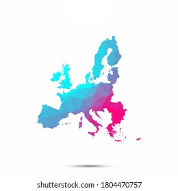 European Union Eu Map Triangle Low Stock Vector (Royalty Free ...