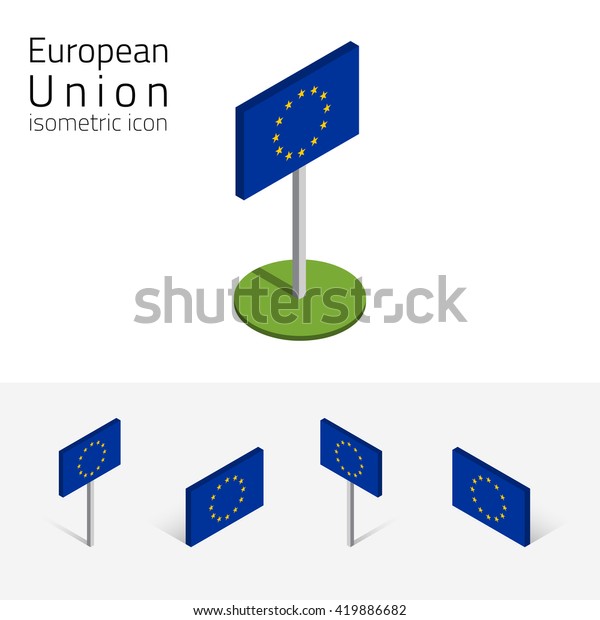 European Union Flag Eu Vector Set Stock Vector (Royalty Free) 419886682 ...