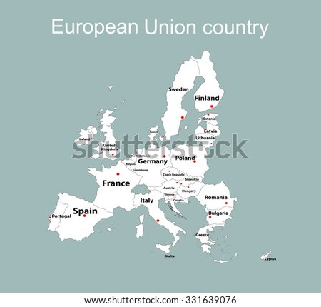 European Union Map All Countries Stock Vector (Royalty Free) 331639076 ...