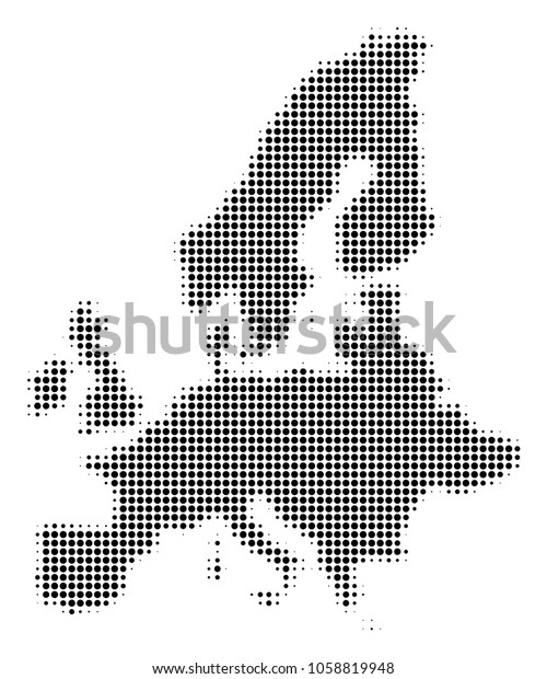 European Union Map Halftone Vector Pictogram Stock Vector (Royalty Free ...