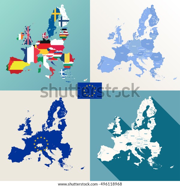 European Union Maps Vector Set: เวกเตอร์สต็อก (ปลอดค่าลิขสิทธิ์ ...