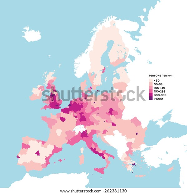 European Union Population Density Map Stock Vector (Royalty Free ...