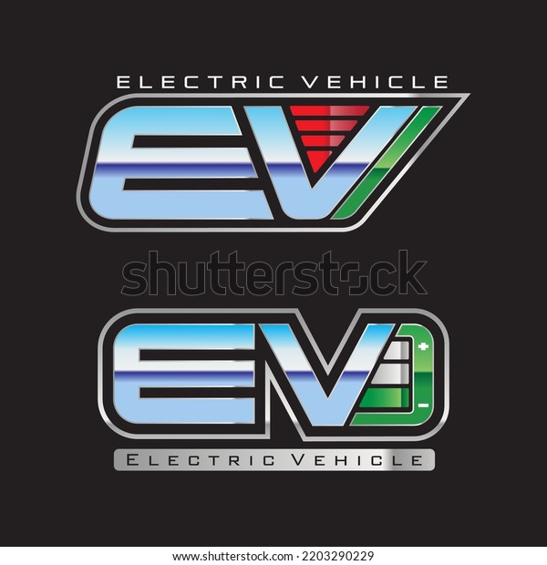 Ev Logo Electric Vehicle Icon Design Stock Vector (Royalty Free ...