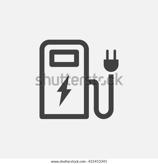 Ev Station Line Icon Charging Outline Stock Vector (Royalty Free) 425453341