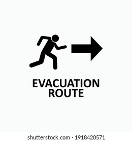 Evacuation Route Icon Emergency Access Symbol Stock Vector (Royalty ...
