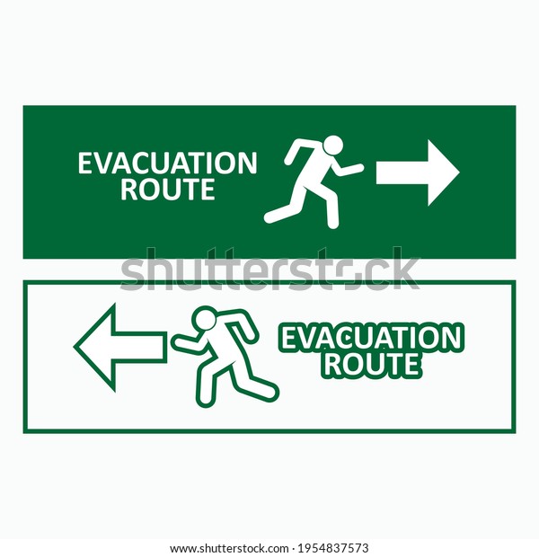 Evacuation Route Icon Emergency Access Symbol Stock Vector (Royalty ...