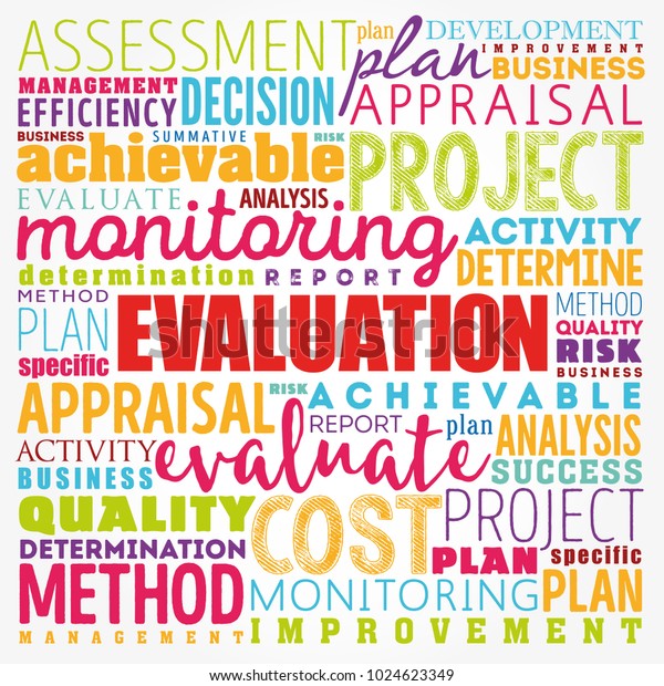 Evaluation Word Cloud Collage Business Concept Stock Vector (Royalty ...