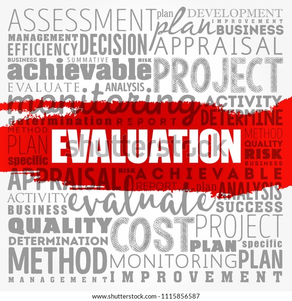 Evaluation Word Cloud Collage Business Concept Stock Vector (Royalty ...