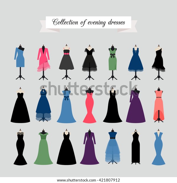 Evening Dresses Vector Party Dress Fashion Stock Vector (Royalty Free ...