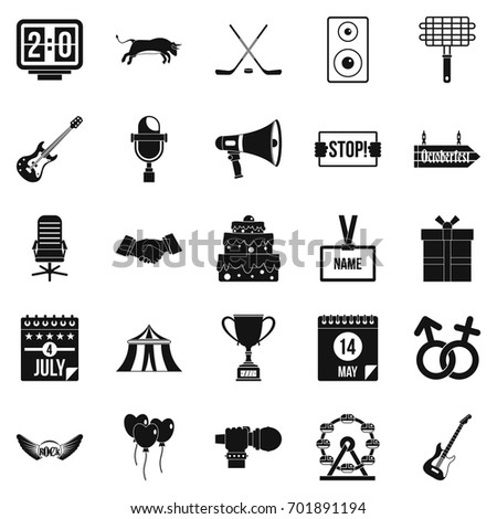 Event Icons Set Simple Set 25 Stock Vector (Royalty Free) 701891194 ...