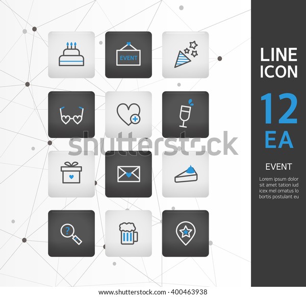 Event Line Icon Set Stock Vector (Royalty Free) 400463938 | Shutterstock