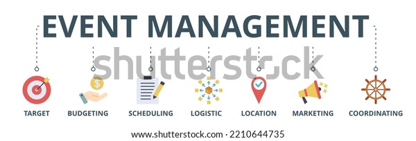 Event Management Banner Web Icon Vector Stock Vector (Royalty Free ...