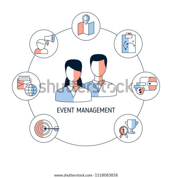 Event Management Concept Icons Vector Illustration Stock Vector ...