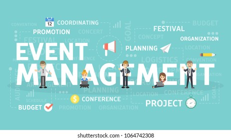 Event Management Concept Illustration Idea Planning Stock Vector ...