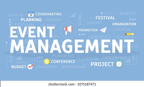 Event Management Concept Illustration Idea Planning Stock Vector ...
