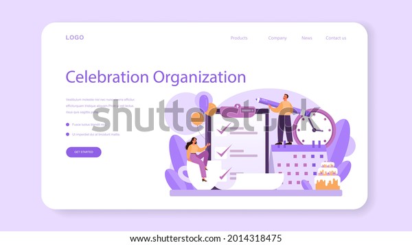 Event Management Web Banner Landing Page Stock Vector (Royalty Free ...