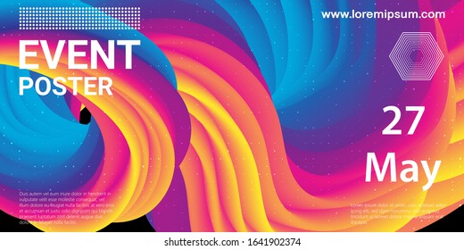 Event Poster Party Background Fluid Flow Stock Vector (Royalty Free ...
