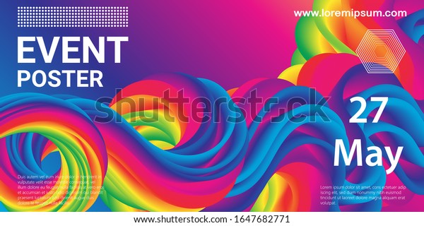 Event Poster Party Background Fluid Flow Stock Vector (Royalty Free ...