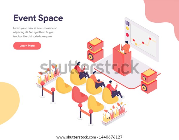 Event Space Illustration Concept Isometric Design Stock Vector (Royalty ...