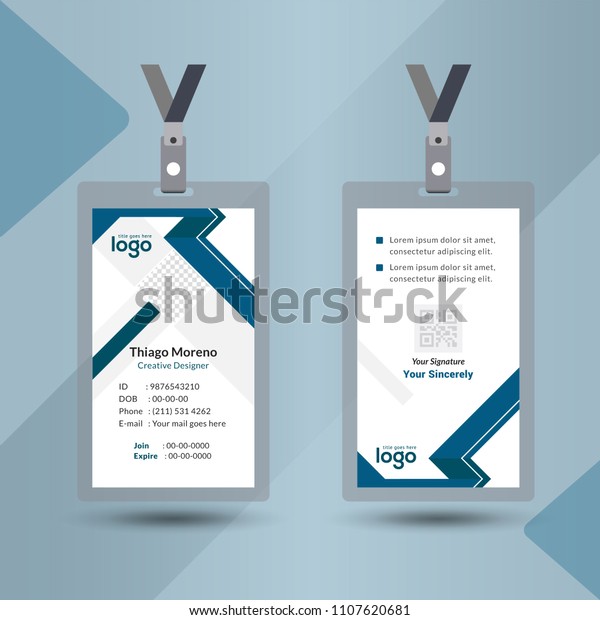 Event Staff Abstract Id Card Set Stock Vector (Royalty Free) 1107620681