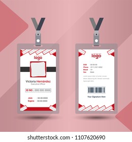 Event Staff Red Pattern Id Card Stock Vector (Royalty Free) 1107620723