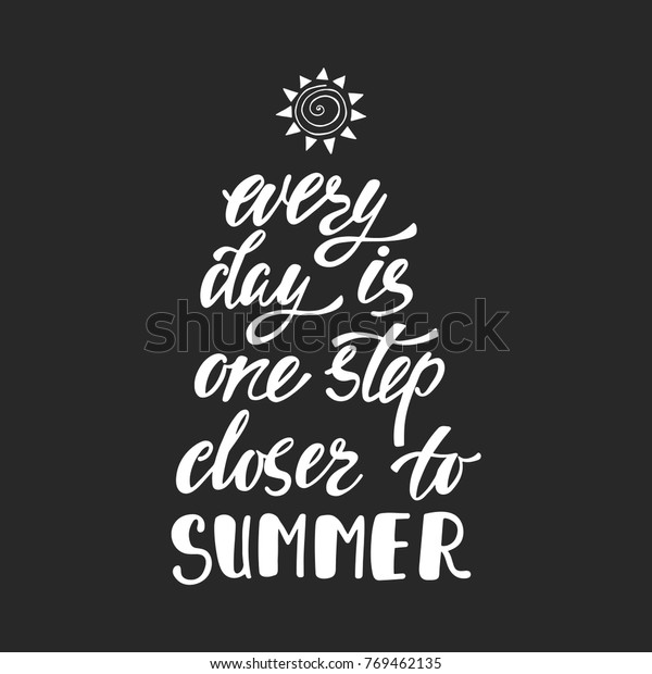 Every Day One Step Closer Summer: vector de stock (libre de regalías ...