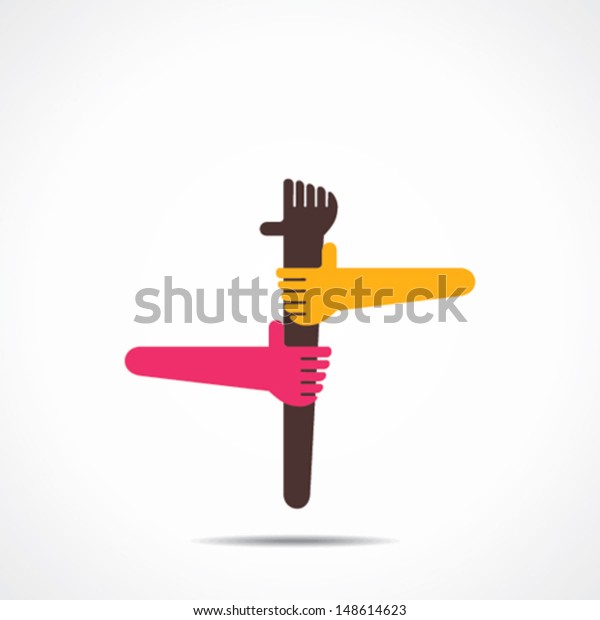 Every Hand Connect Each Other Icon Stock Vector (Royalty Free ...