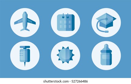 Everyday Life Event Icons Life Expectations Stock Vector (Royalty Free ...
