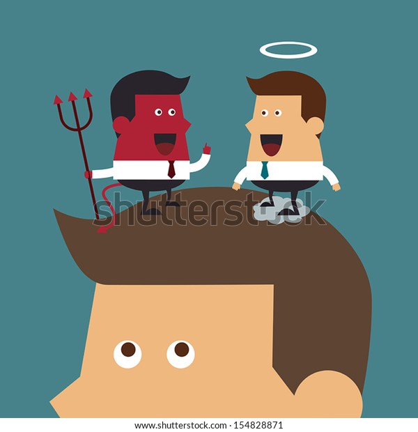 Evil Angel Over Head Stock Vector (Royalty Free) 154828871 | Shutterstock