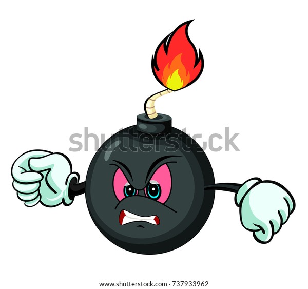 Evil Angry Furious Bomb Stock Vector (Royalty Free) 737933962 ...