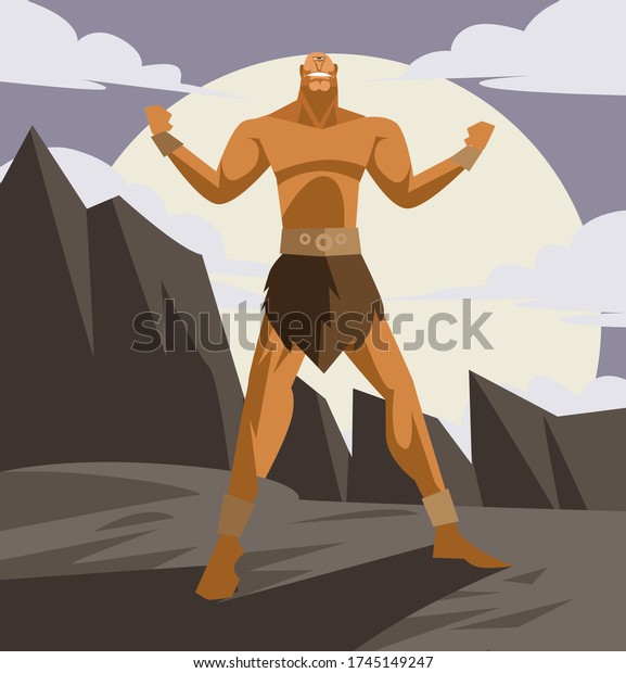 Evil Angry Titan Cyclops Island Stock Vector (Royalty Free) 1745149247 ...