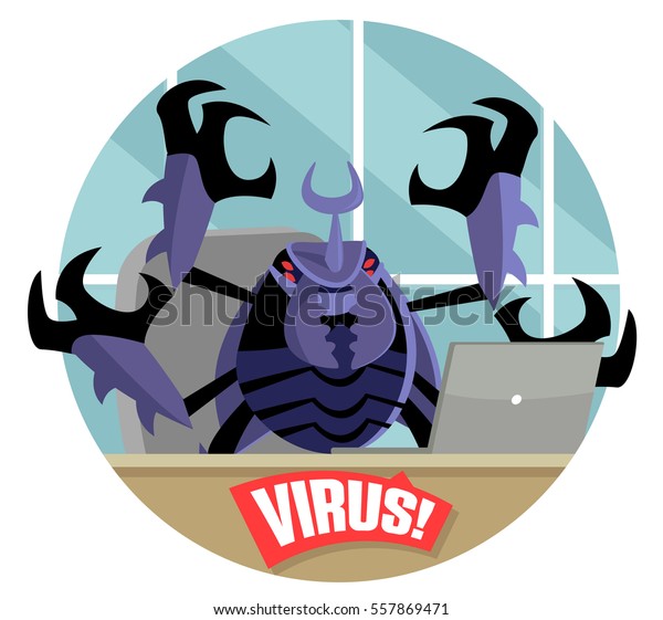 Evil Bug Scarab Beetle Virus Infecting Stock Vector (Royalty Free ...