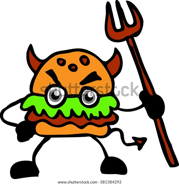 Evil Burger Stock Vector (Royalty Free) 381384292