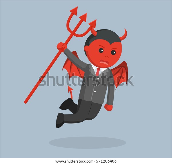 Evil Business Man Flying Angry Holding Stock Vector (Royalty Free ...