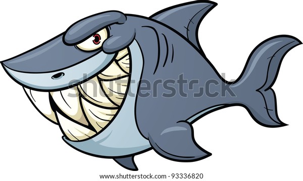 Evil Cartoon Shark Vector Illustration Simple: vetor stock (livre de ...