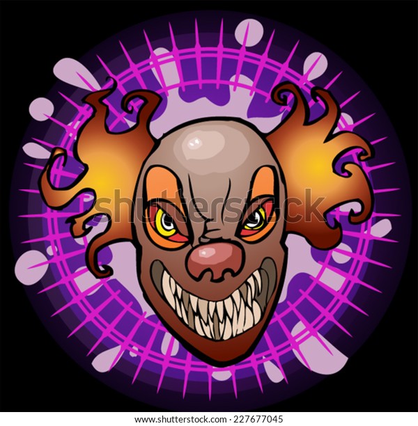 Evil Clown Head Stock Vector (Royalty Free) 227677045 | Shutterstock
