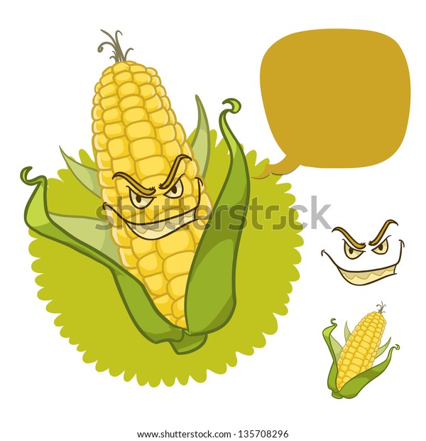 Evil Corn Scary Smile Dialog Box Stock Vector (Royalty Free) 135708296