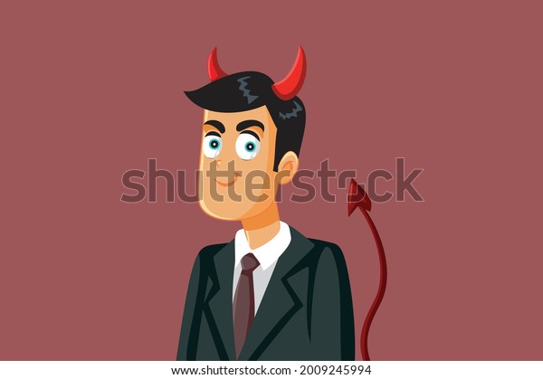 Evil Devil Businessman Vector Cartoon Illustration 库存矢量图（免版税）2009245994 ...