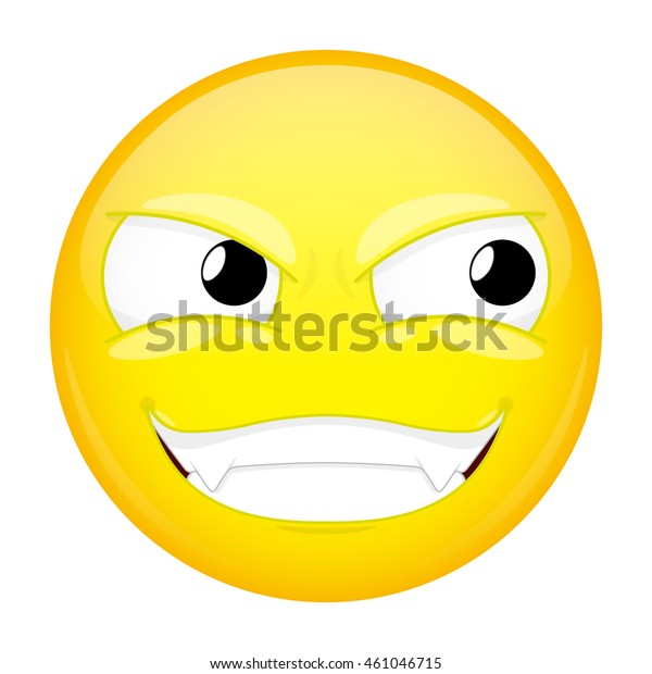 Evil Emoji Vector Illustration Smile Icon 스톡 벡터(로열티 프리) 461046715