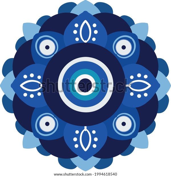 Evil Eye Vector Symbol Protection Blue Stock Vector (Royalty Free ...